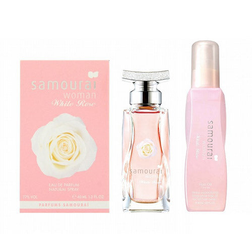 SAMOURAI WHITE ROSE WOMAN SET 2PCS EDT 50ML / HAIR OIL 90ML | Essencias ...